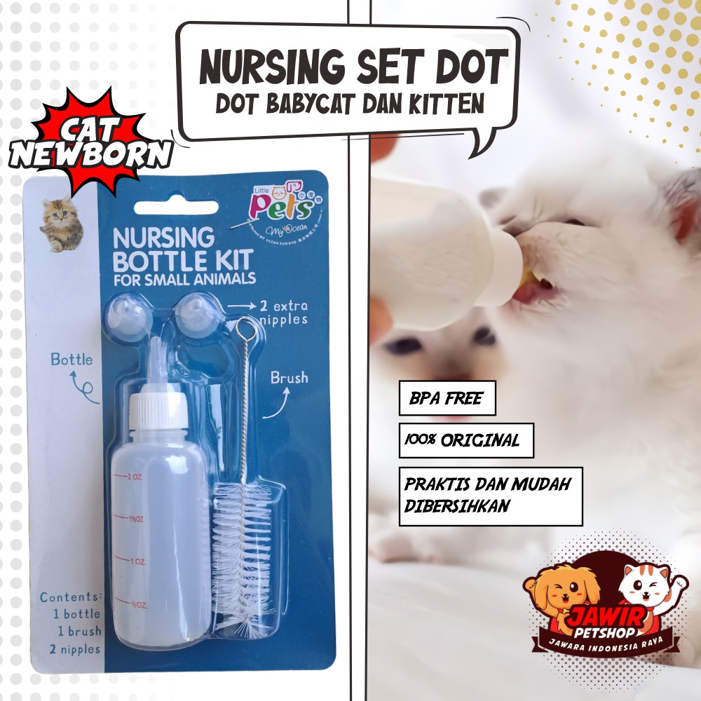 Jual NURSING SET dot kucing botol susu anak bayi anjing hewan kecil ...