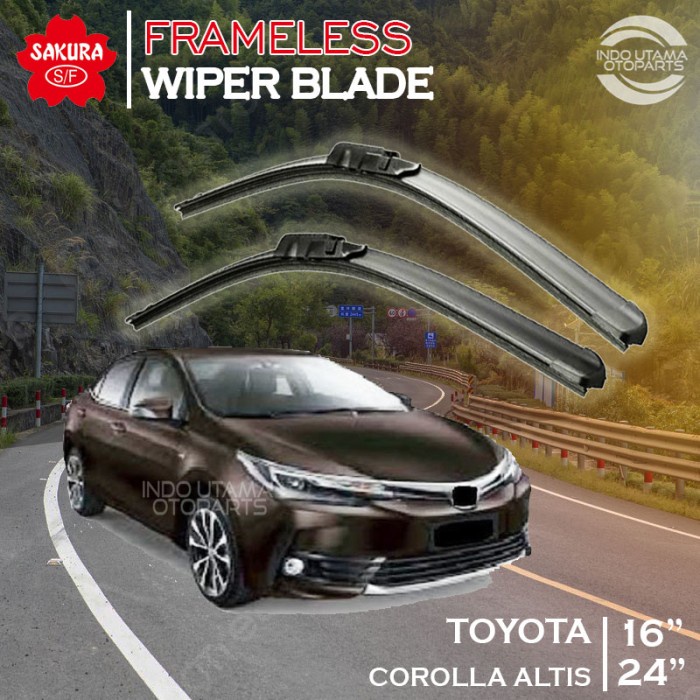 Jual Wiper Frameless Toyota Corolla Altis Karet Kaca Mobil SAKURA | Shopee Indonesia