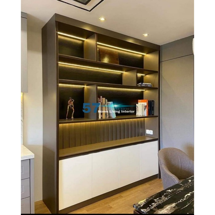 Jual Lemari Rak Buku Serbaguna Minimalis Bahan Plywood HPL Free Desain ...