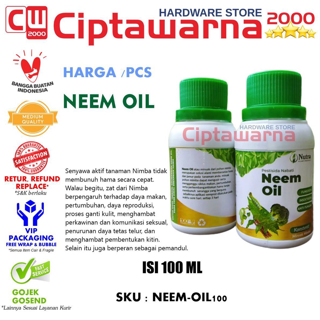 Jual Pestisida Nabati / Minyak Mimba / Neem Oil 100 ml (Nutra Plant ...