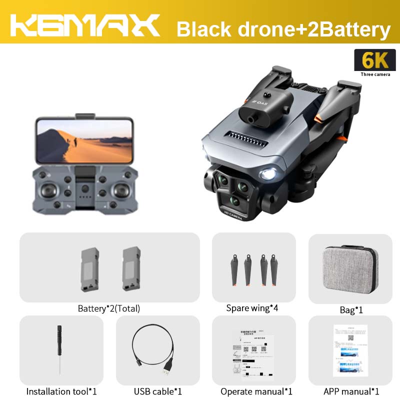 Jual Lenovo K6 Max Drone 4K profesional, pesawat fotografi udara profesional 8K tiga kamera HD ...