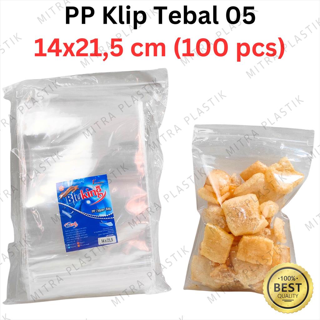 Jual Plastik PP Klip 14x21,5 Tebal 50 Micron Kemasan Snack BluKing Zip ...
