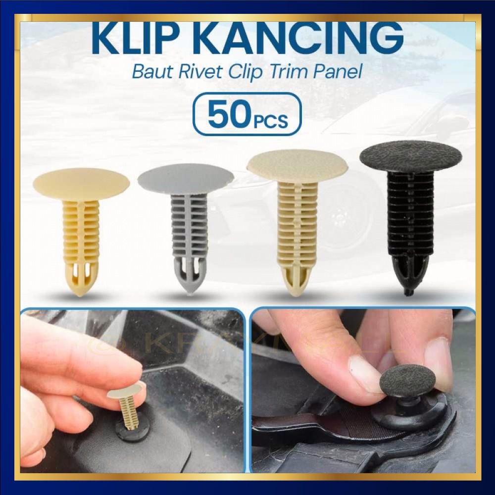 Jual Klip Kancing Pintu Mobil Baut Rivet Clip Trim Panel 50 PCS - A10 ...