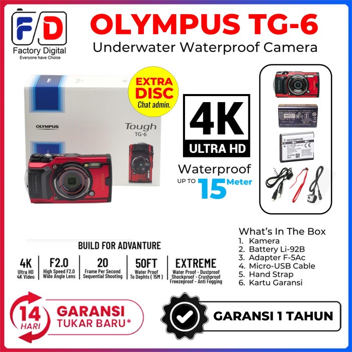 Jual Olympus TG-6 Waterproof Digital Compact Camera - Standart Box ...