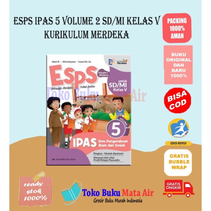 Jual ESPS IPAS untuk SD/MI KELAS 1 2 3 4 5 & 6 KURIKULUM MERDEKA - ERLANGGA - 5 VOL 1 | Shopee ...