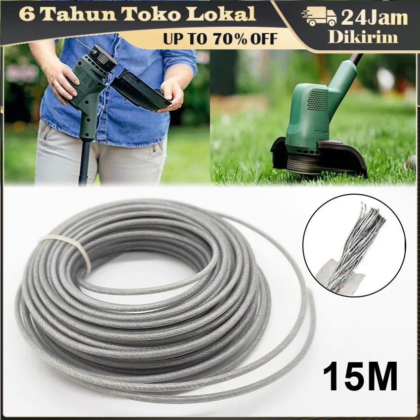 Jual Trimmer Line metalik rumput Pisau Senar Nylon Tali Senar Potong ...