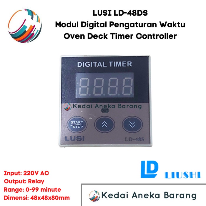 Jual LUSI Modul Digital Timer Oven Deck Controller LD-48S 220V AC Relay ...