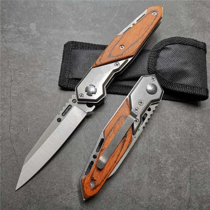 Jual Alat Potong Camping Lipat Survival Tactical Knife EDC 200mm 57HRC ...