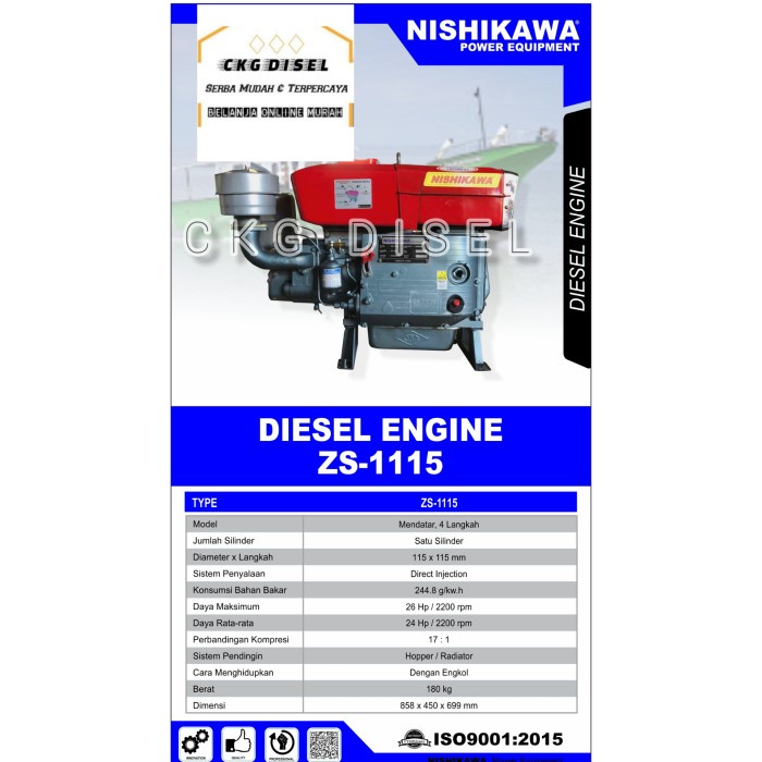 Jual Mesin Penggerak Solar Engine Diesel Nishikawa ZS 1115 / 24 HP | Shopee Indonesia