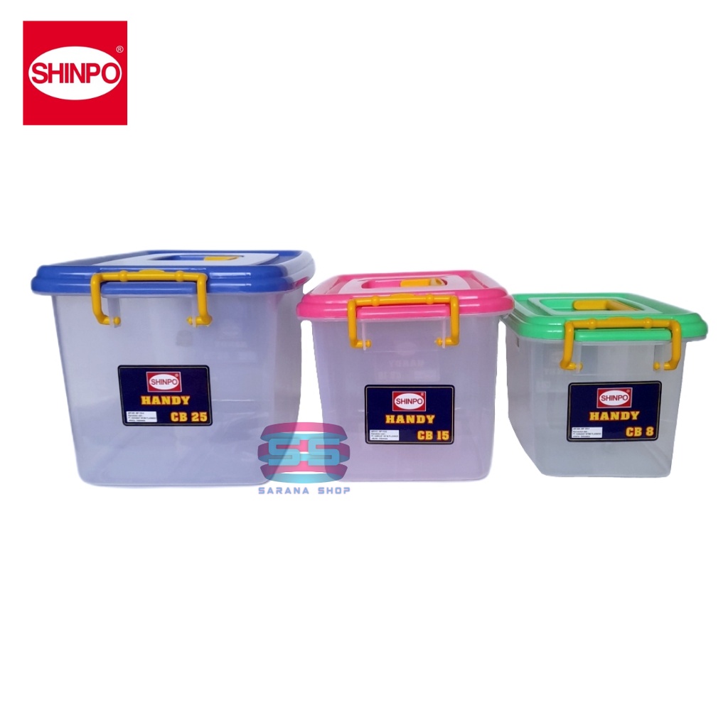Jual Container Box Shinpo Ukuran Lengkap Cb 8 /15 Liter Dengan Handle ...