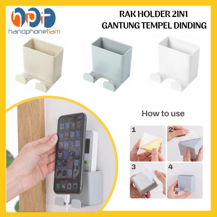 Jual [HPT] Rak Holder Tempel Dinding 2in1 Wall-Mounted Charging Rack ...