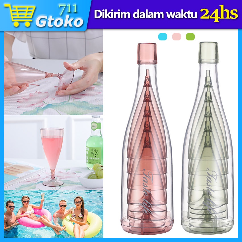 Jual Champagne Glass Set Plastik Gelas Kaki Wine Glass Party Supplies 5 ...