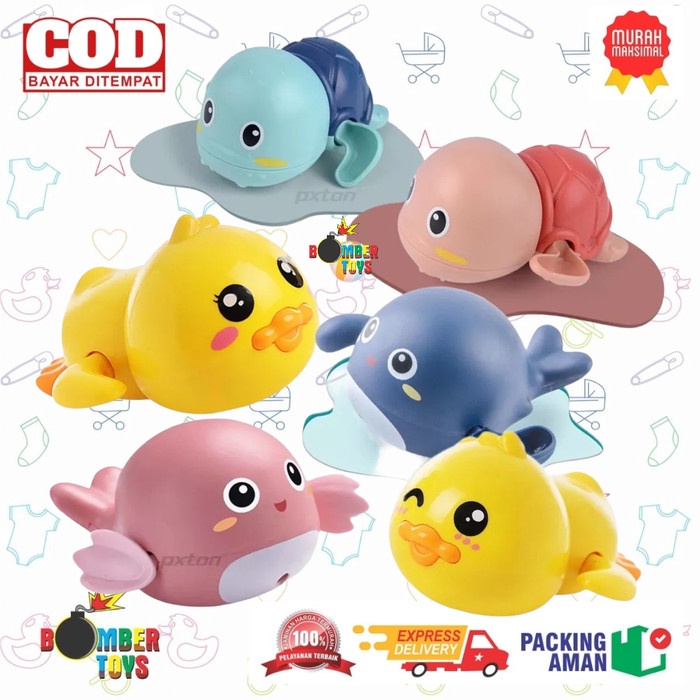 Jual MAINAN MANDI ANAK PULL LINE TOYS KURA IKAN BEBEK BAYI WATER BATH ...
