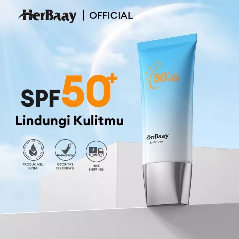 Jual HerBaay Sunscreen SPF50 PA+++ 30g Soothes and brightens | Shopee ...