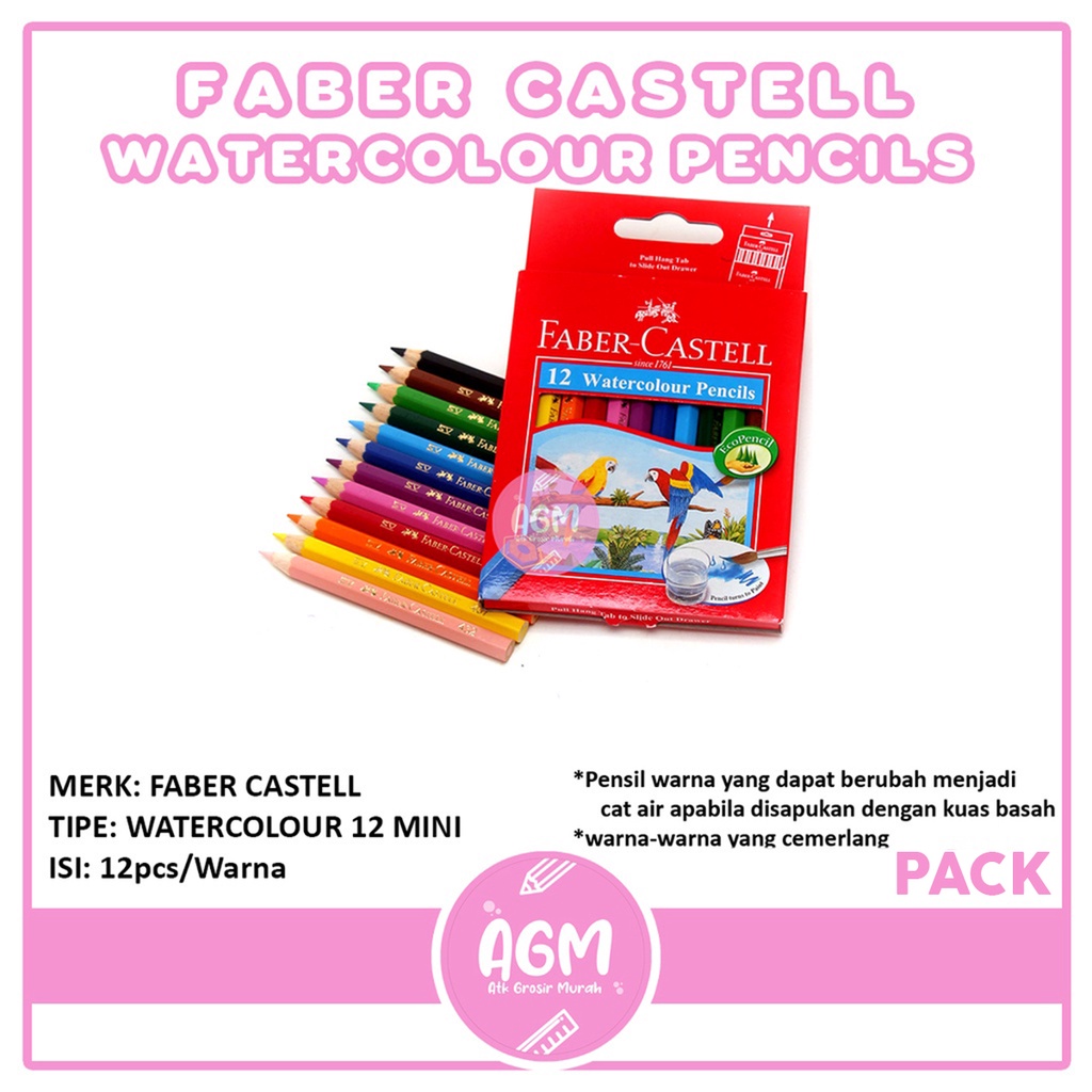 Jual FABER-CASTELL Watercolour Pencils 12 Mini - Pack | Shopee Indonesia