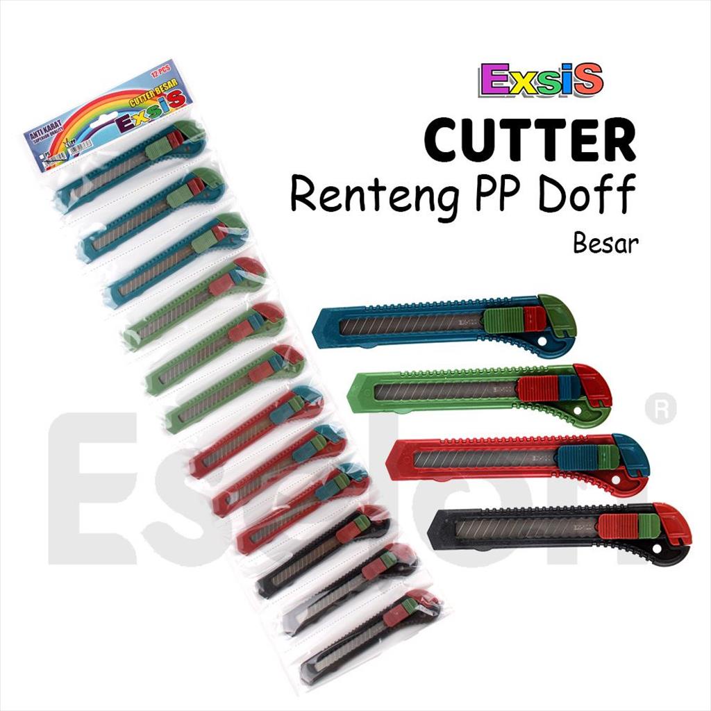 Jual 12buah Pisau Cutter Renteng Besar Doff / 1 Renteng Cutter Besar PP ...