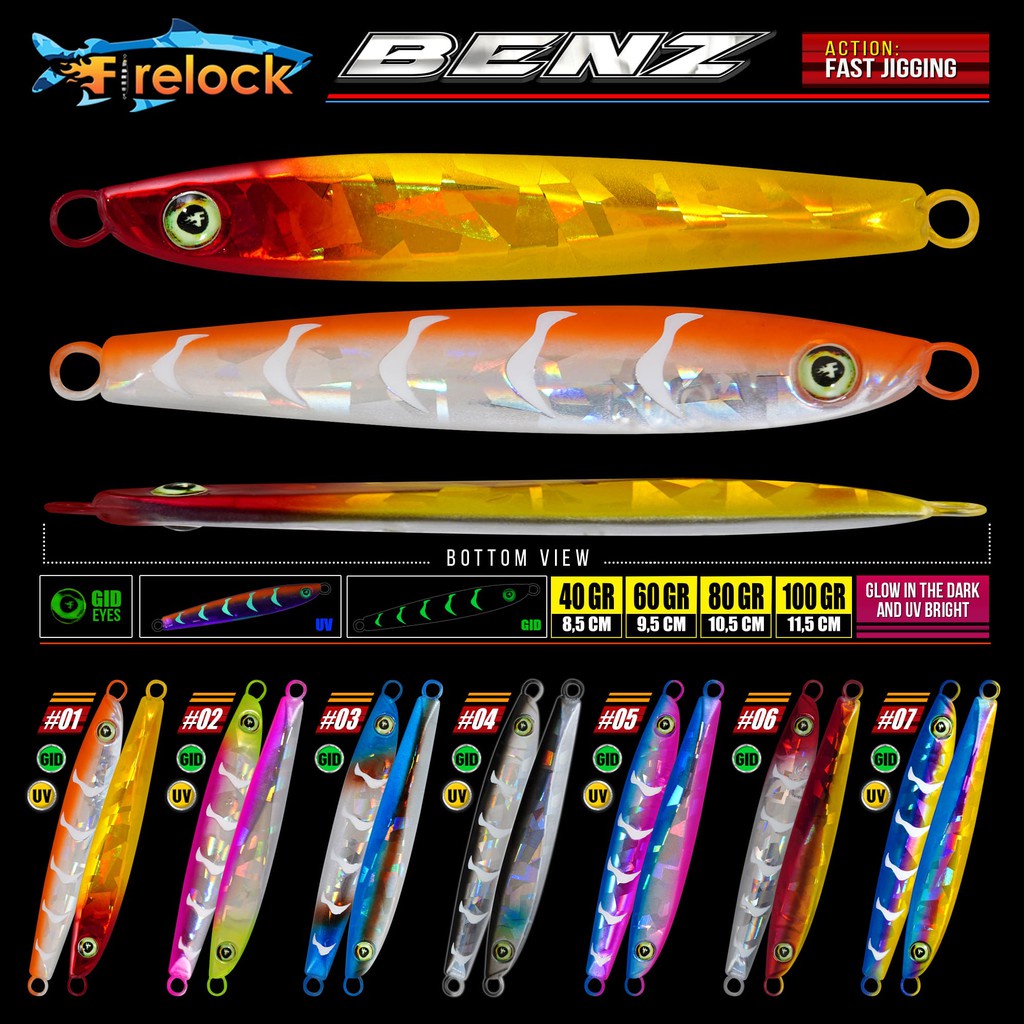 Jual EXTRA BONUS | UMPAN PANCING METAL JIG FIRELOCK BENZ 40 / 60 / 80 / 100 GRAM Umpan Pancing ...