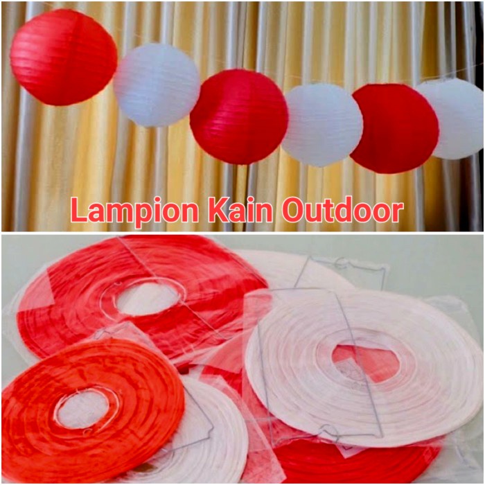 Jual Lampion Kain Merah Putih Dekorasi Outdoor 17 Agustus Pawai Pesta ...