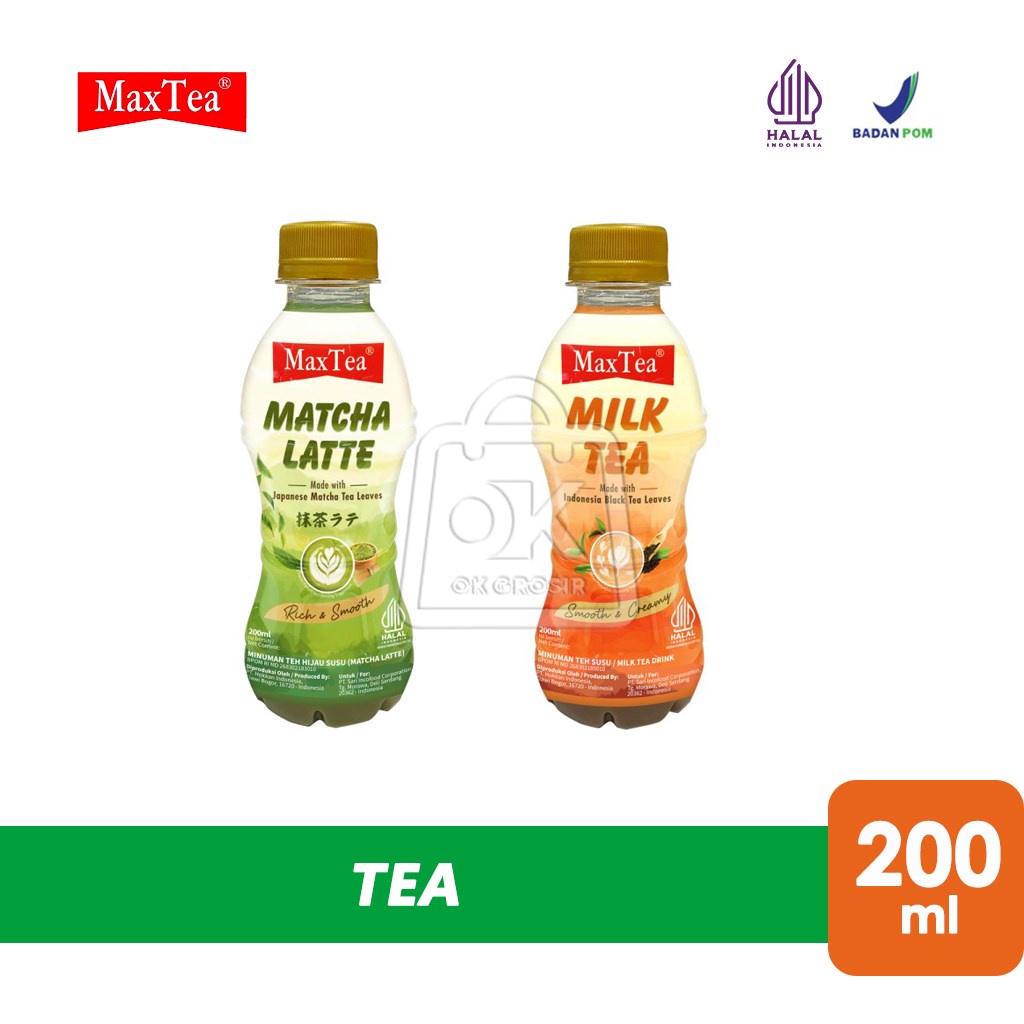 Jual Teh Maxtea Matcha Latte / Milk Tea (Botol 200ml) | Shopee Indonesia