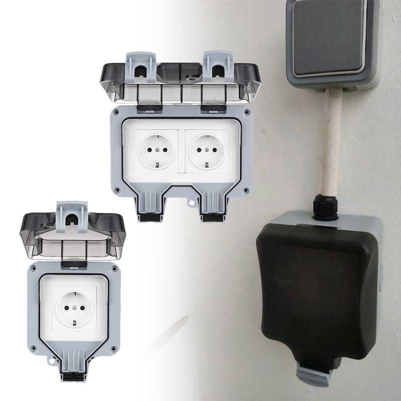 Jual Socket EU Stop Kontak Waterproof Tanam Stopkontak Plus Cover ...