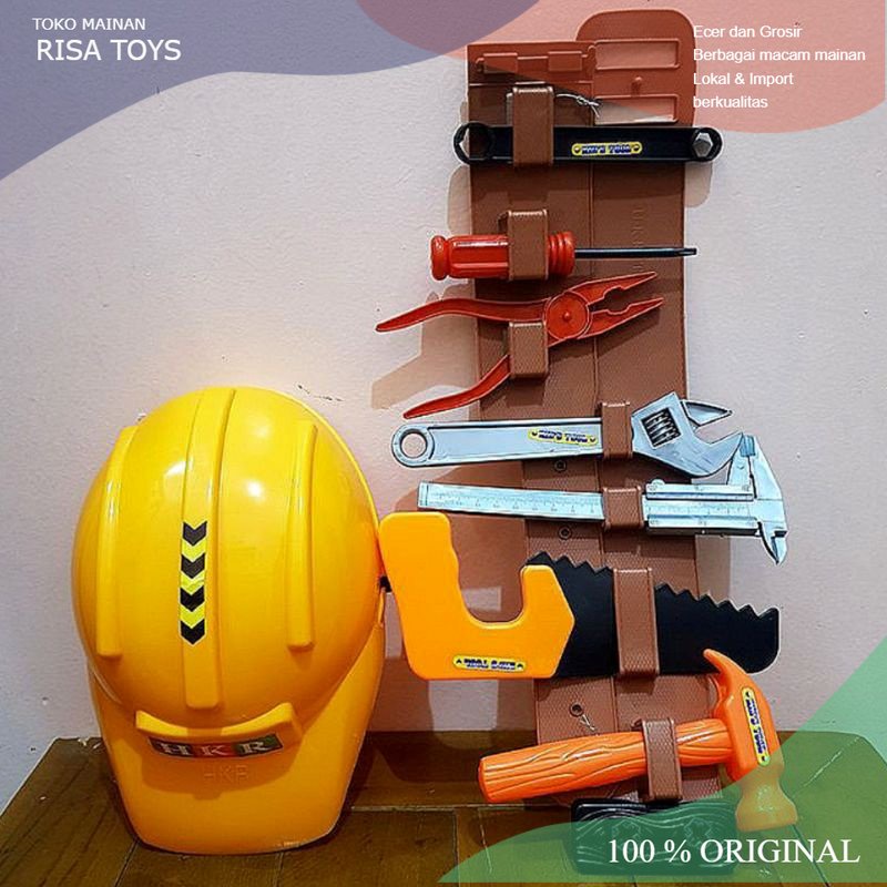 Jual Mainan pertukang alat Set Perkakas Edukasi Helm Proyek - Tool Set ...