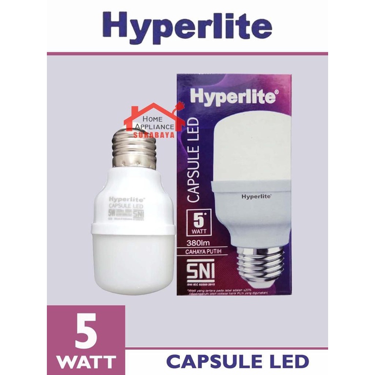 Jual HYPERLITE LED Bohlam SNI Kapsul Capsule 5W - 5 Watt Cahaya Putih 6500K | Shopee Indonesia