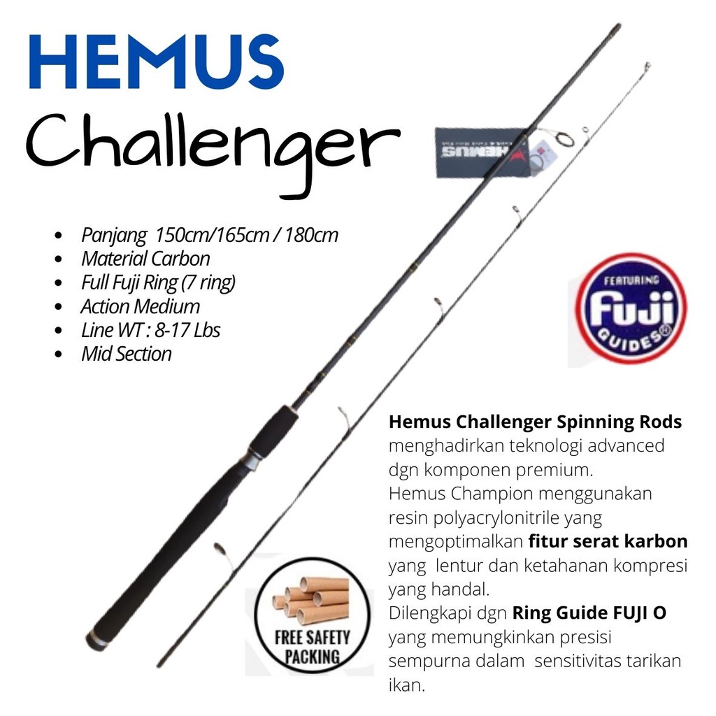 Jual Joran Hemus Challenger Carbon Full FUJI - Free Packing | Shopee ...