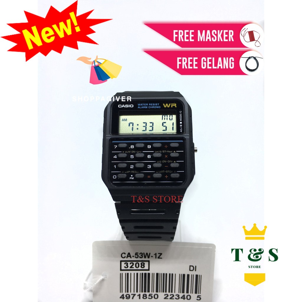 Jual JAM TANGAN CALCULATOR ORIGINAL CASIO DIGITAL DATABANK CA-53W / CA ...