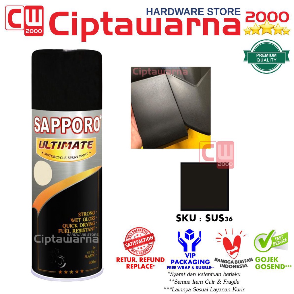 Jual Sapporo Ultimate Ppu S36 Black Plastic - Cat Semprot Saporo - CWK ...