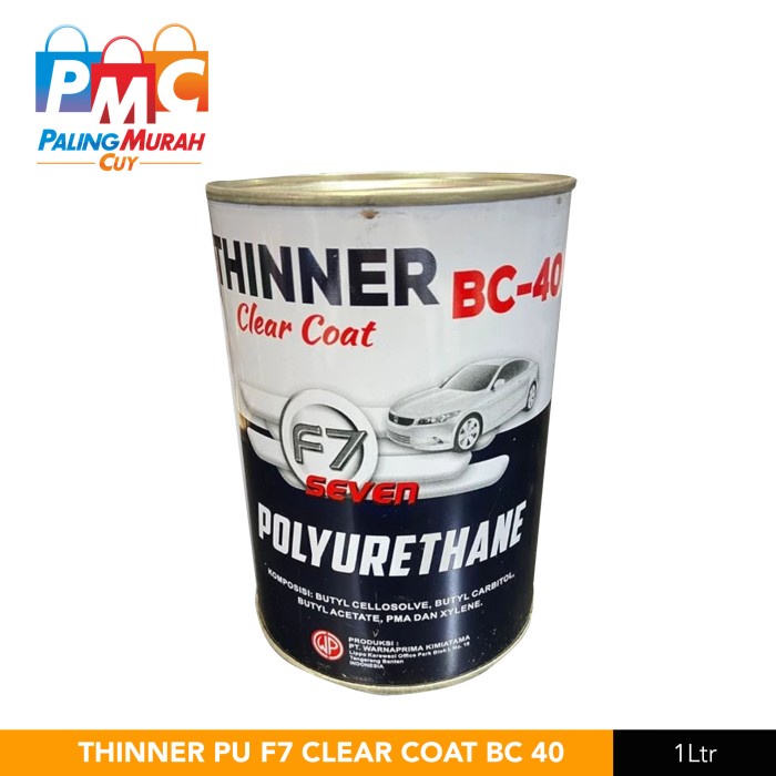 Jual THINNER PU F7 Clear Coat BC 40 - Pengencer Cat 1Liter/ kaleng | Shopee Indonesia