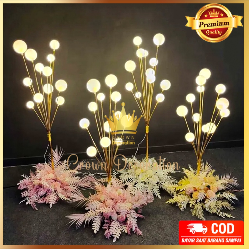 Jual Lampu Standing Rumbai 1 Set 3 Cabang Rumbai /Lampu Bola Pohon ...