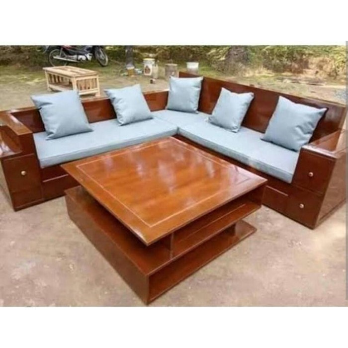 Jual Kursi Tamu Box Jati / Kursi sudut Pojok Minimalis Kayu Jati Tua ...