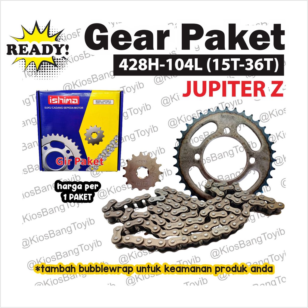 Jual Gear Paket Set Depan Blkg +Rantai JUPITER Z 428H-104L 15T/36T ...