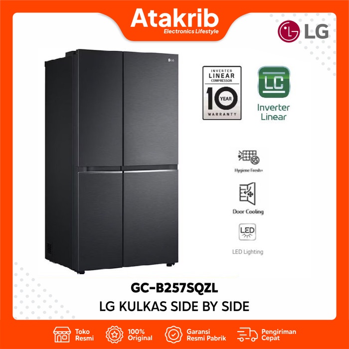 Jual LG KULKAS SIDE BY SIDE GC-B257SQZL Smart Inverter Compressor 647L | Shopee Indonesia