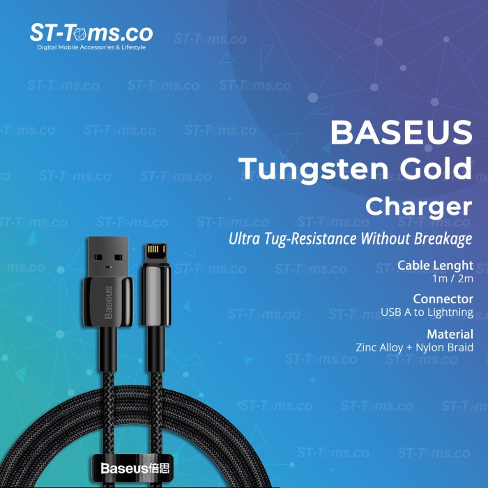Jual Baseus Tungsten Gold Fast Charging Cable Lightning iPhone 100W ...