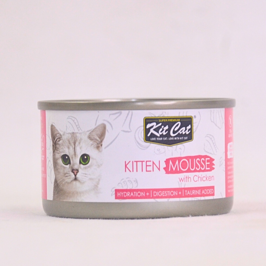 Jual KITCAT Makanan Basah Kucing Can Petfood Kitten Mousse Chicken 80g ...