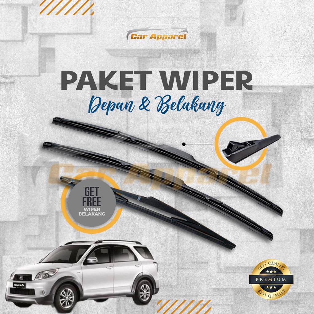 Jual Bundling wiper Rush Terios Gen1 2007-2017 Hybrid Cutting 3pcs ...