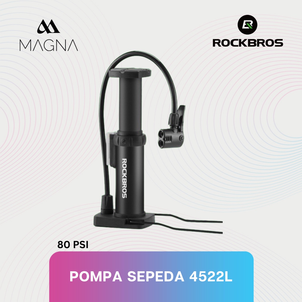 Jual Pompa Angin Ban Sepeda Rockbros 4522L Portable 80 Psi Pentil Kecil ...