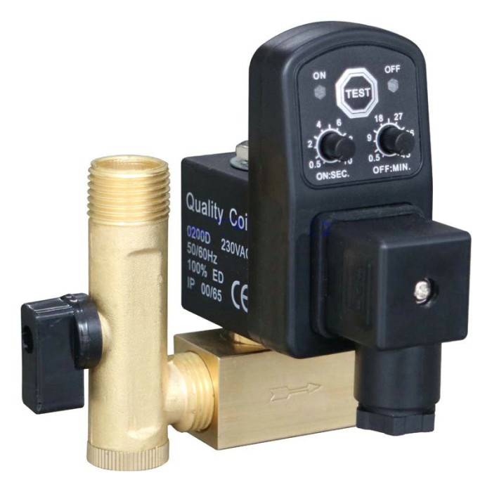 Jual Electric Solenoid Valve 1/2" Timer Auto Drain 16Bar Split Body ...