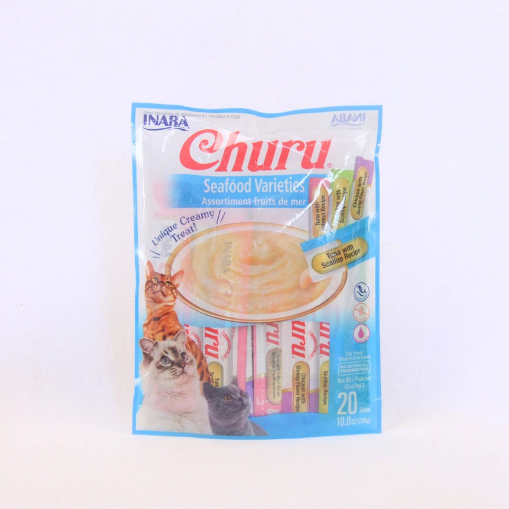 Jual INABA Snack Kucing USA623 Churu Seafood Variety Bag 20pcs | Shopee ...