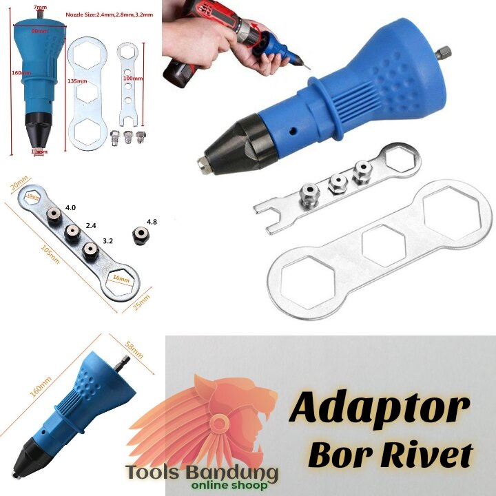 Jual Bor Rivet Tang Rivet Gun Elektrik Adaptor Converter Gun Bor ...