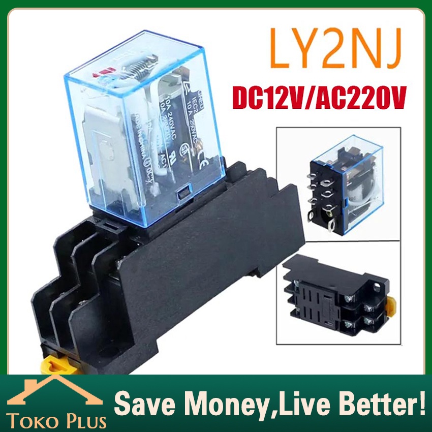 Jual Relay OMRON type LY2NJ 220V/12V 8 Pin + Socket 8 kaki | Shopee Indonesia