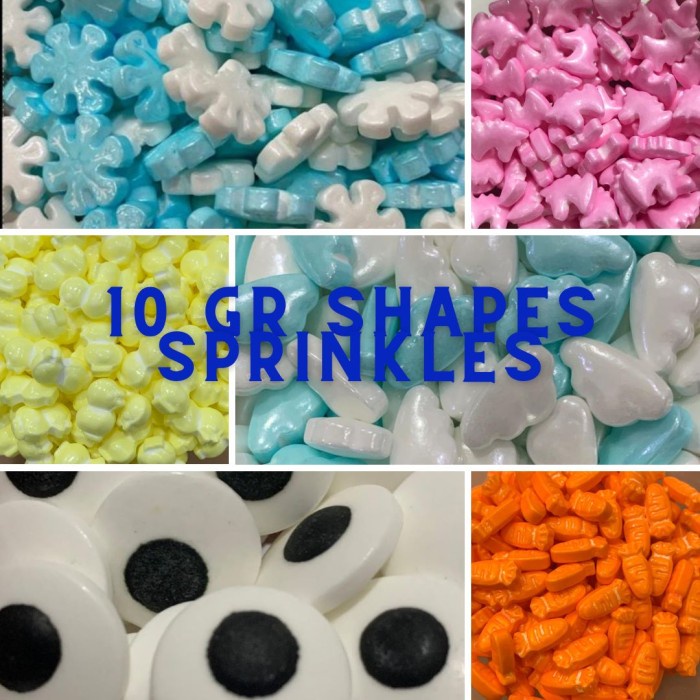 Jual SHAPES SPRINKLES - ANEKA TRIMIT GULA BENTUK LUCU 10 GR DEKORASI ...
