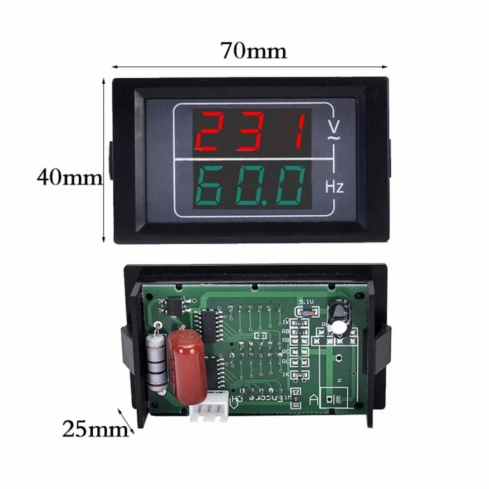 Jual Digital Voltmeter AC HZ / AC 50v - 500v 10Hz - 100Hz Frekuensi ...