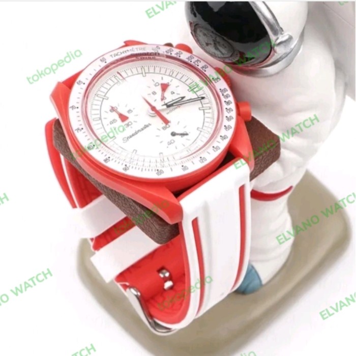 Jual Terjangkau Strap Swatch x Omega Bioceramic Moonswatch - Merah ...