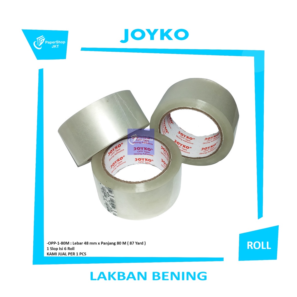 Jual JOYKO - Opp Tape Bening & Coklat 2 Inch x 80 Meter 48mm x 80m - ROLL | Shopee Indonesia
