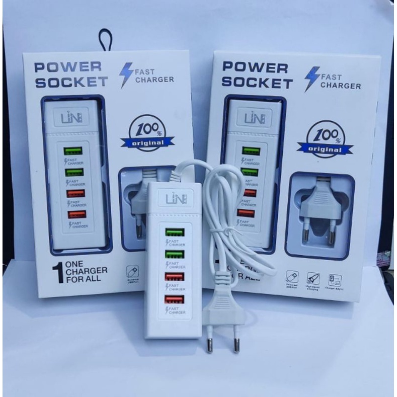 Jual #Grosir Power Socket Lin-Ary Fast Charger One Charger For All ...