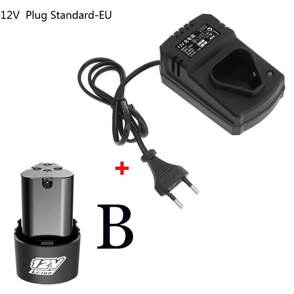 Jual Baterai bor cordless 12 volt+Charger Power Adapter 12V DC 110-220V ...