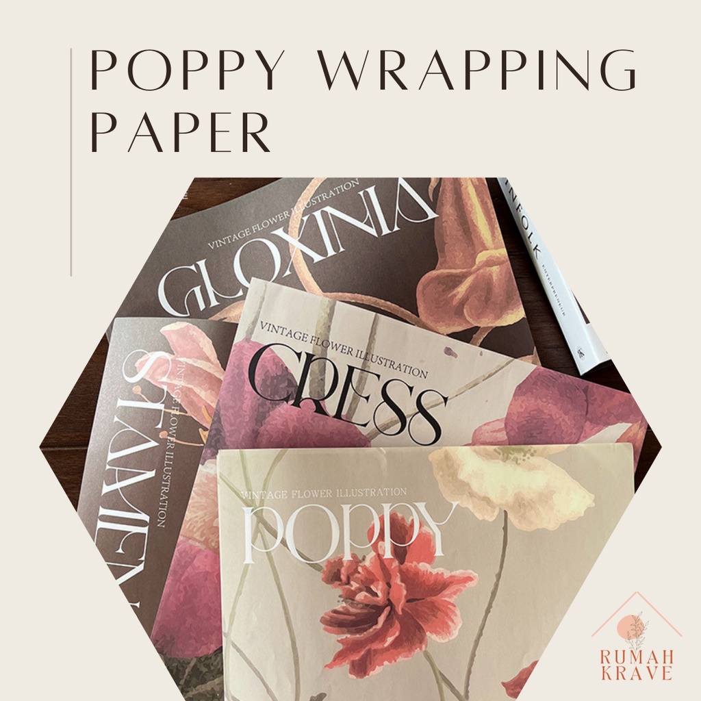 Jual RUMAH KRAVE - Poppy Wrapping Paper Kertas Buket Kado Bunga ...