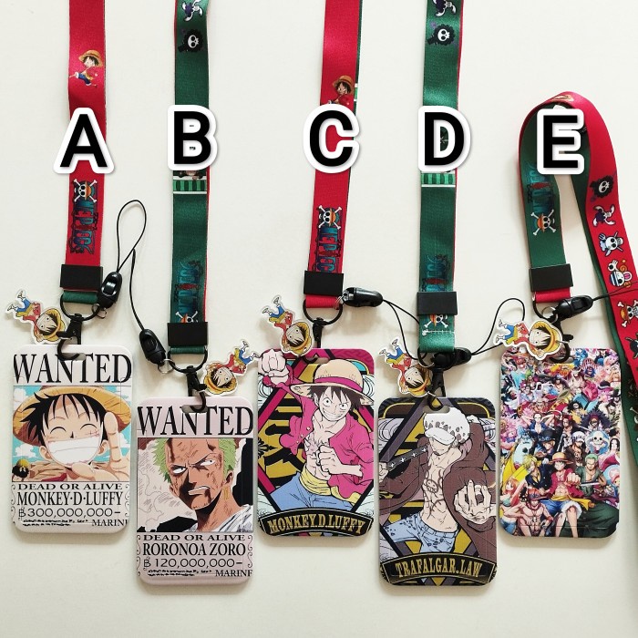 Jual [DD] One Piece Anime ID Card Holder Lanyard 1 Luffy Zoro Law Name ...